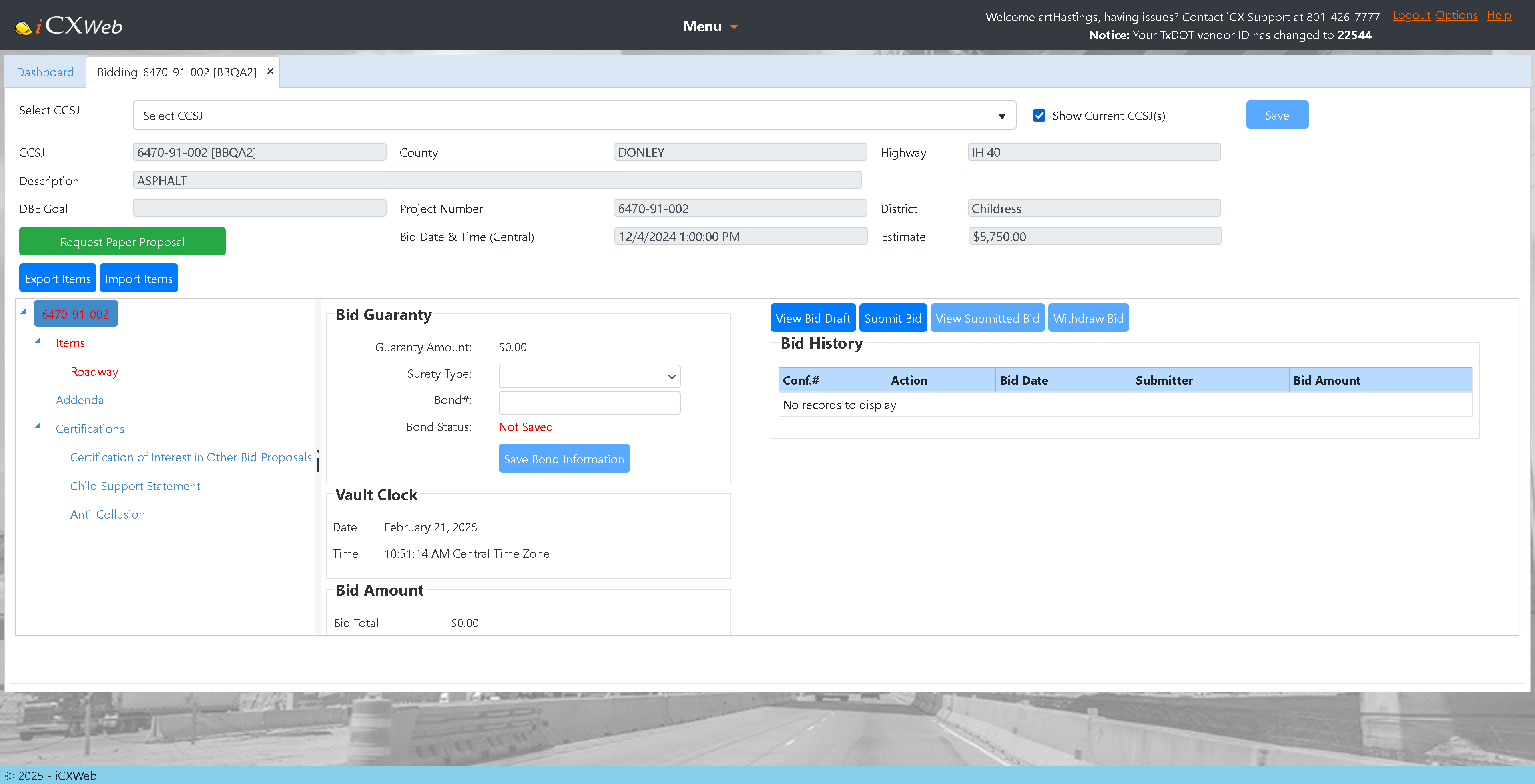 Bidding Window