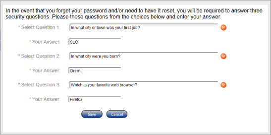 Change Security Questions